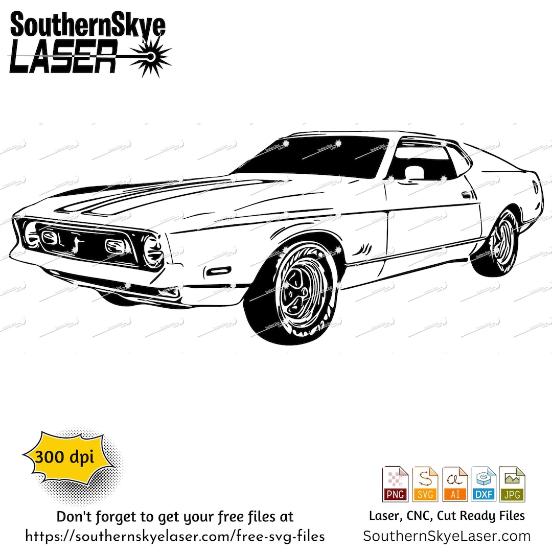 1972 Ford Mustang Mach-1 Svg Png Jpg Ai Dxf File - Etsy