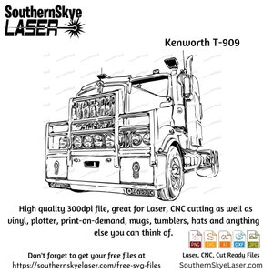 Kenworth T909 Svg Png Jpg Ai Dxf File - Etsy