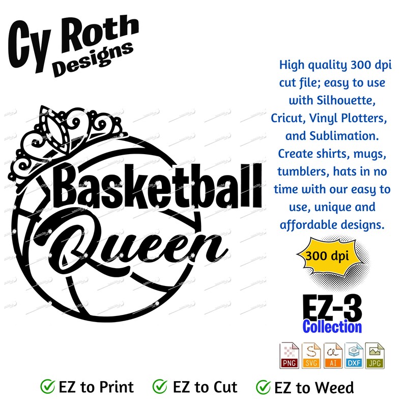 Basketball Queen Svg Png Jpg Ai Dxf File, Silhouette Cricut Cut File - Etsy