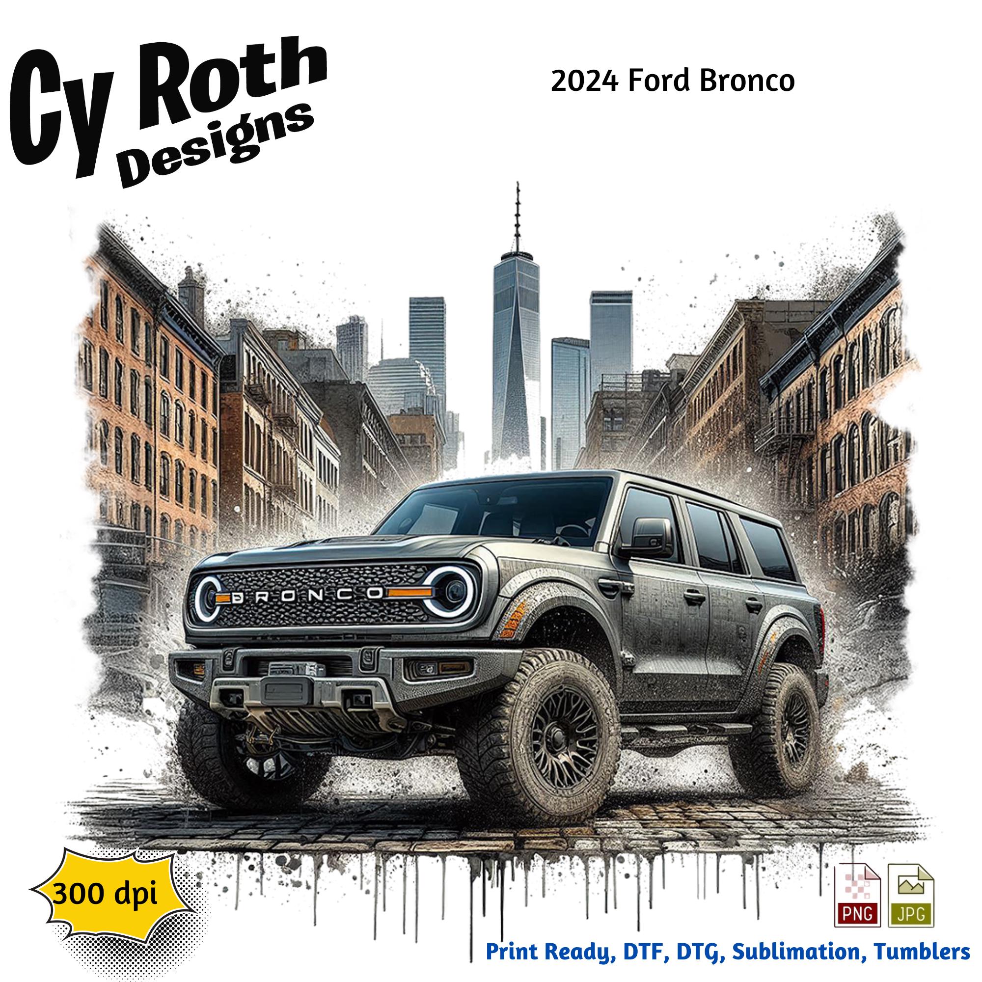 2024 Ford Bronco Sublimation Wall Art 20oz Skinny Tumbler PNG JPG File ...