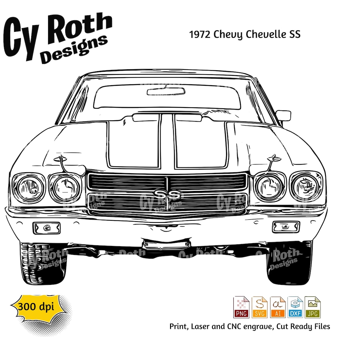 Chevelle Svg Png Jpg Ai Dxf File, Classic Car Svg, File for ...