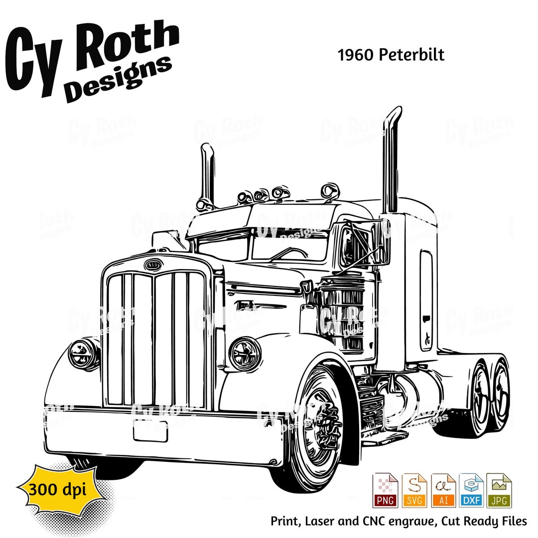 1960 Peterbilt Truck SVG: Classic Semi Truck File (digital Download) - Etsy