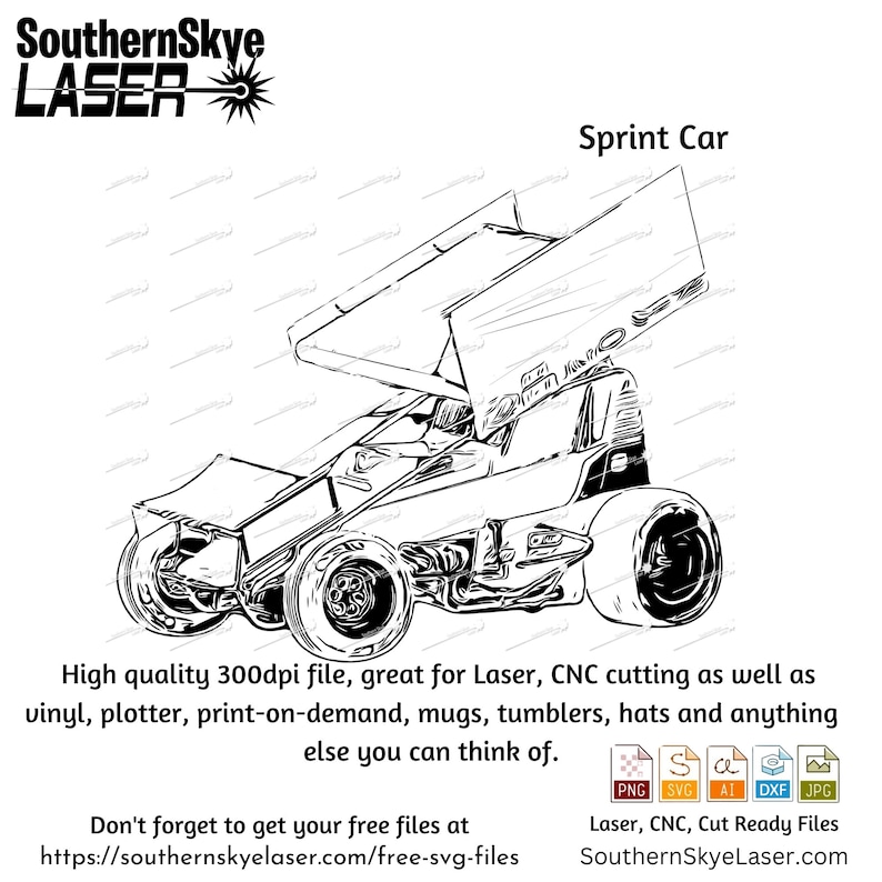 Sprint Car Svg Png Jpg Ai Dxf File - Etsy
