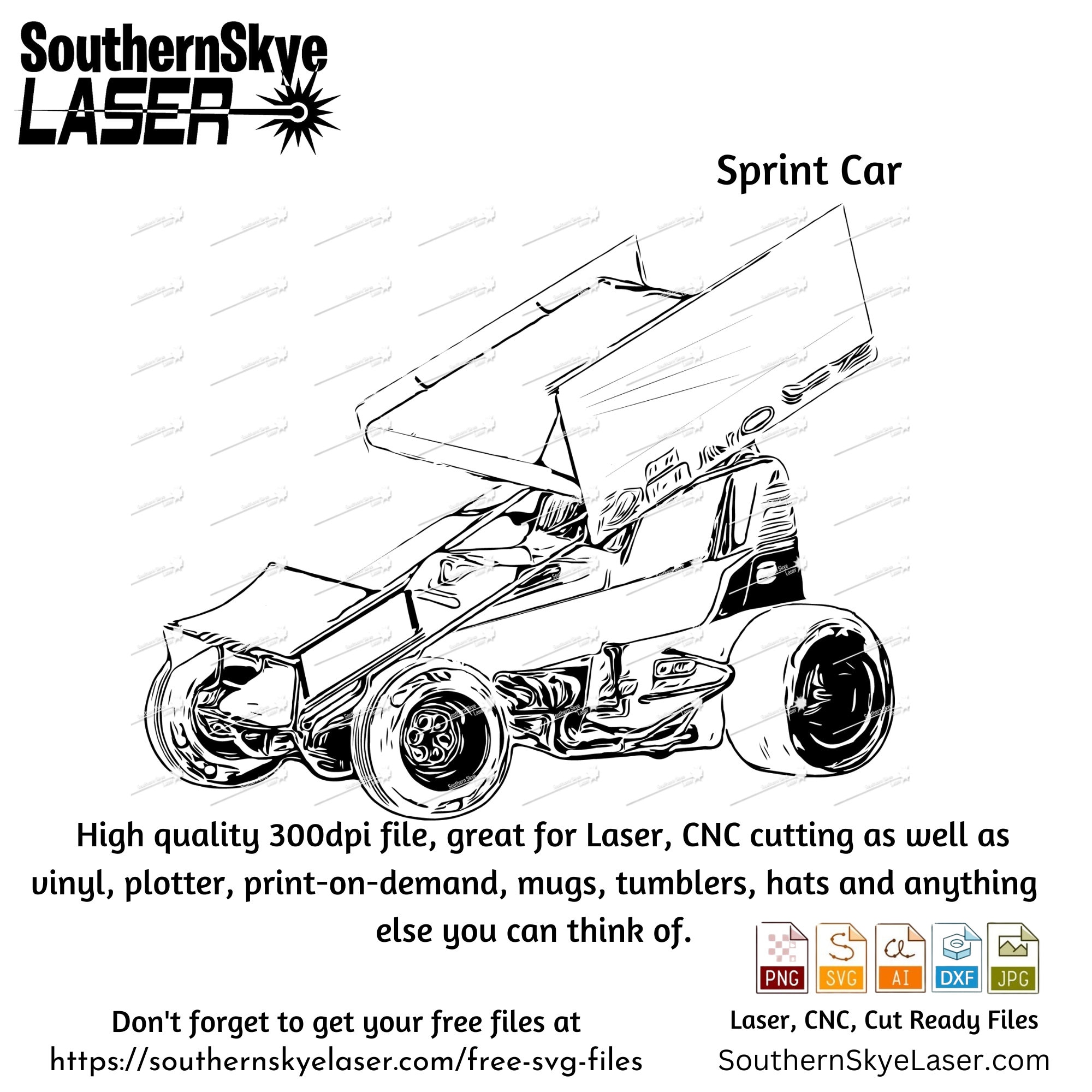 Sprint Car Svg Png Jpg Ai Dxf File - Etsy