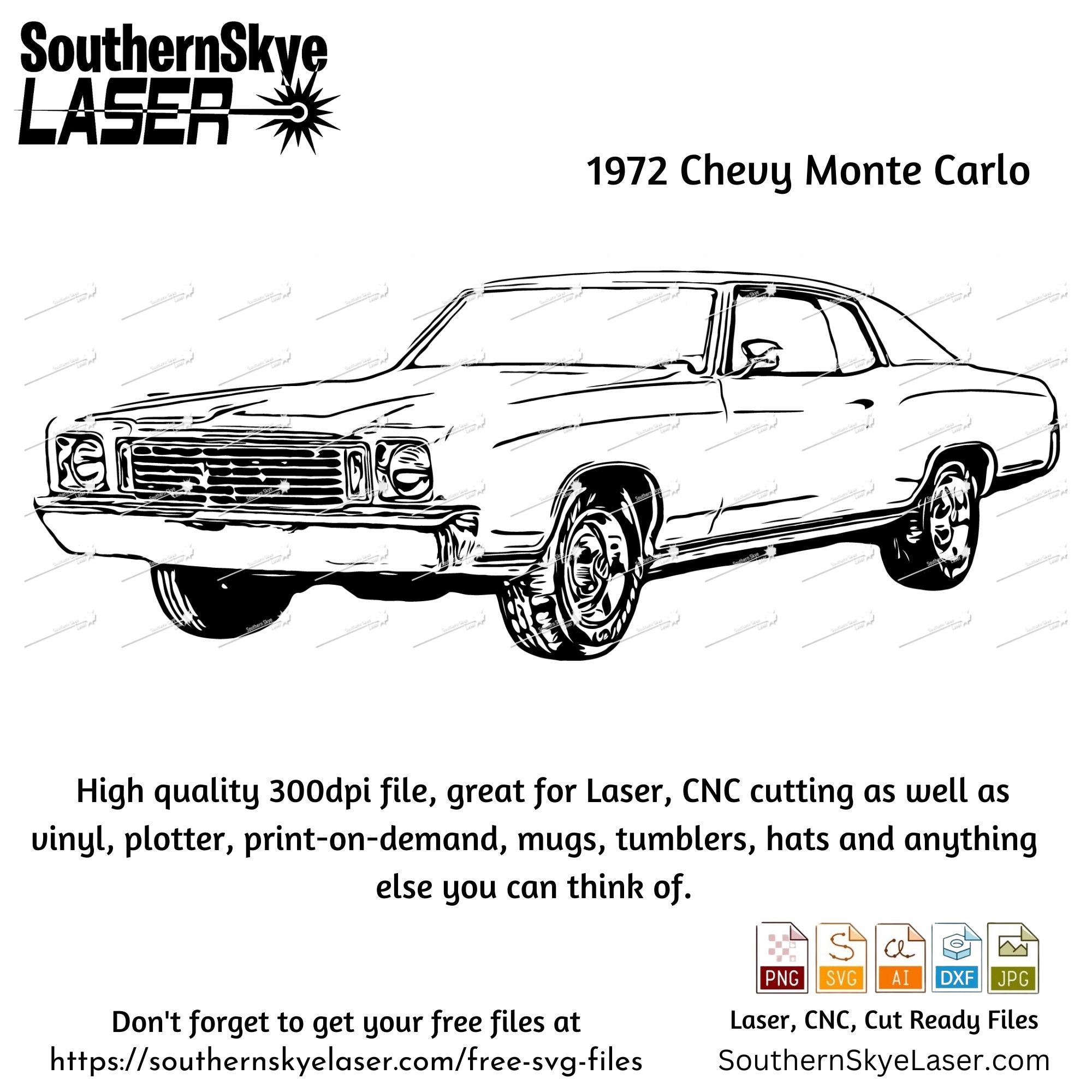1972 Chevy Monte Carlo Svg Png Jpg Ai Dxf File - Etsy