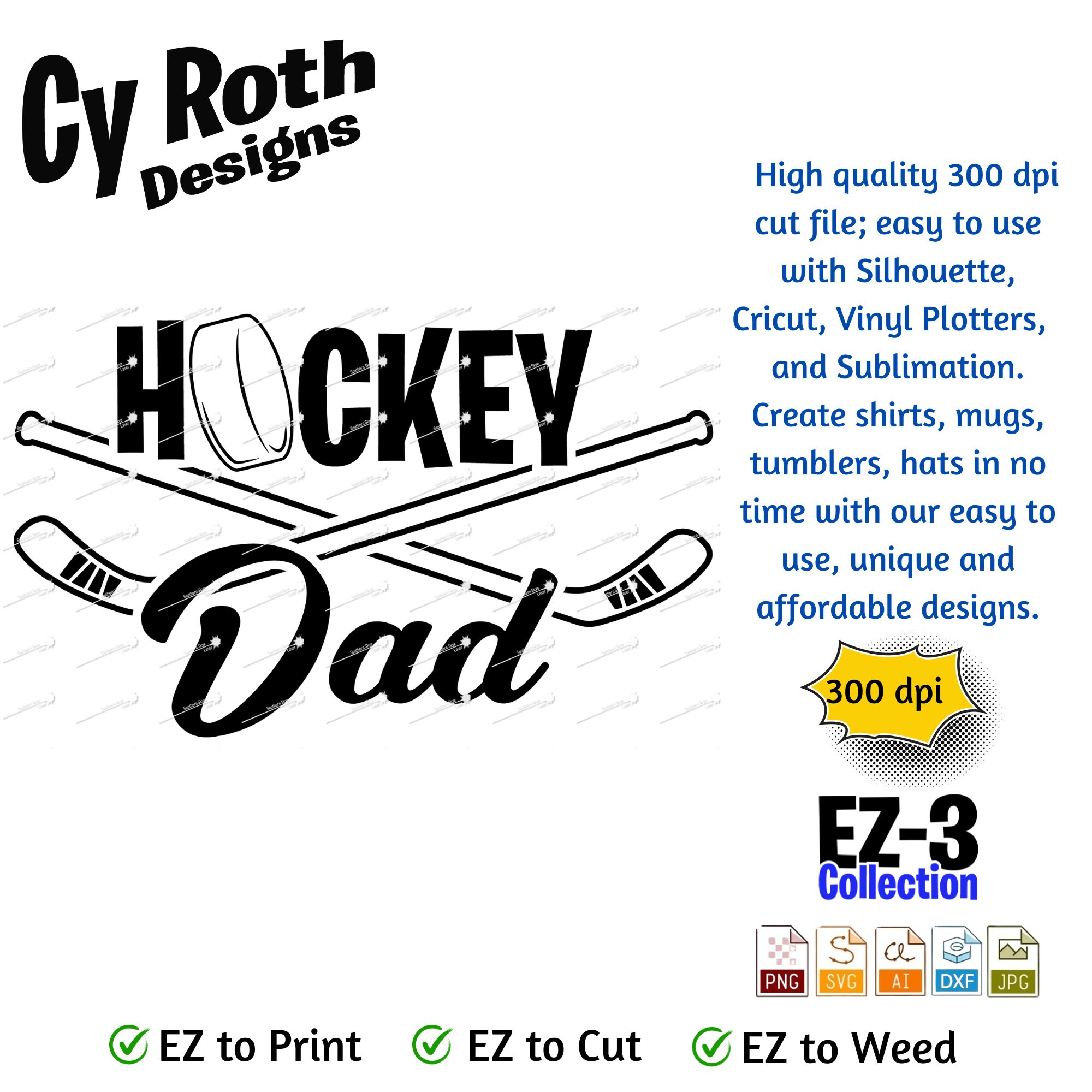 Hockey Dad Svg Png Jpg Ai Dxf File, Silhouette Cricut Cut File - Etsy
