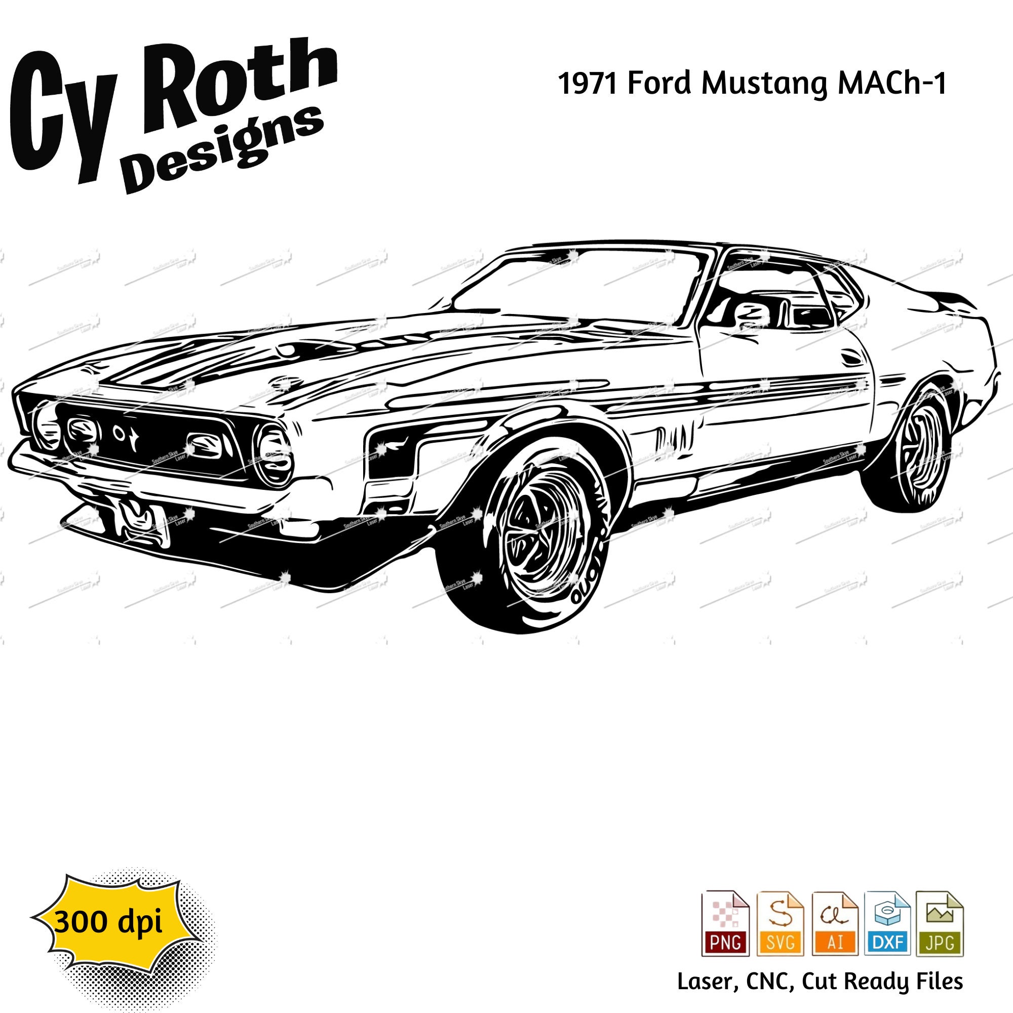 1971 Ford MACH-1 Svg Png Jpg Ai Dxf File, Classic Car Svg - Etsy