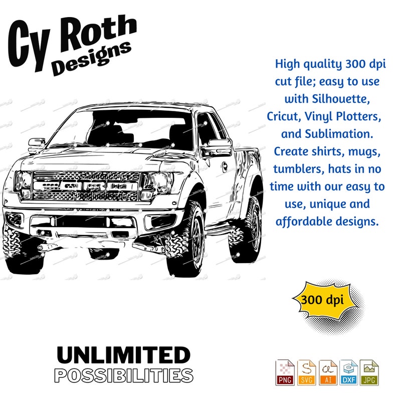 2009 Ford Raptor Svg Png Jpg Ai Dxf File, Classic Truck Svg - Etsy