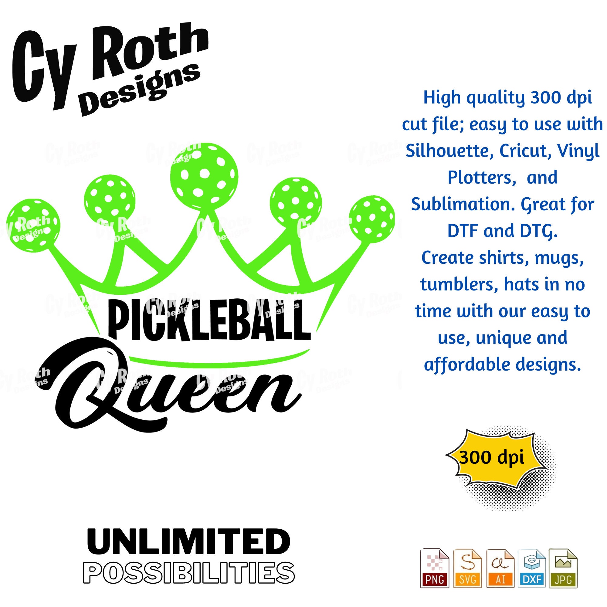 Queen of the Pickleball Court Svg Png Jpg Ai Dxf File, Silhouette ...