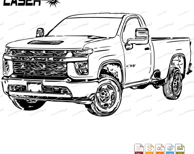 Chevy Silverado Truck Dxf/svg Bad Dog Metalworks Digital Download Laser ...