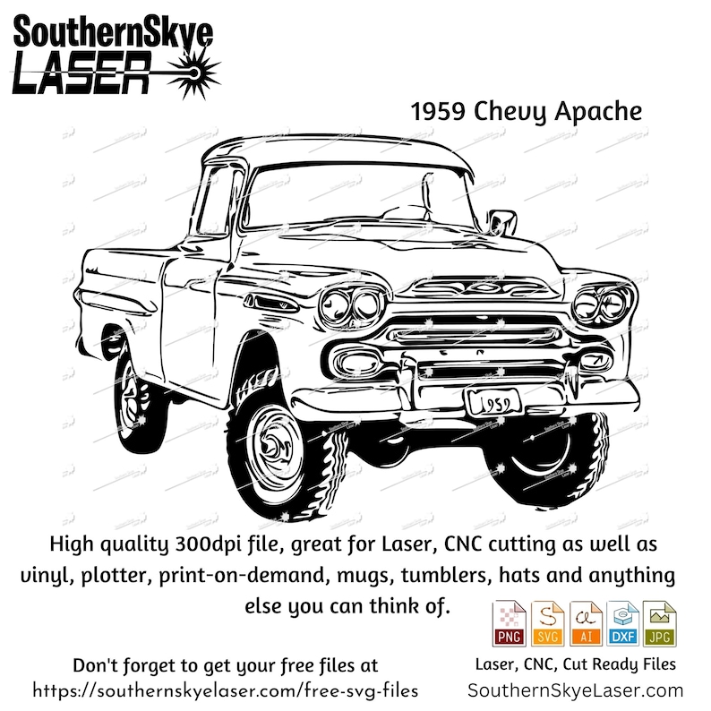 1959 Chevy Apache Svg Png Jpg Ai Dxf File - Etsy Australia