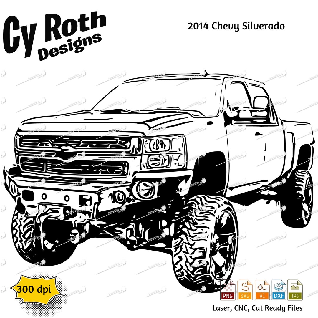 2014 Chevy Silverado Svg Png Jpg Ai Dxf File, Classic Car Svg, Classic ...