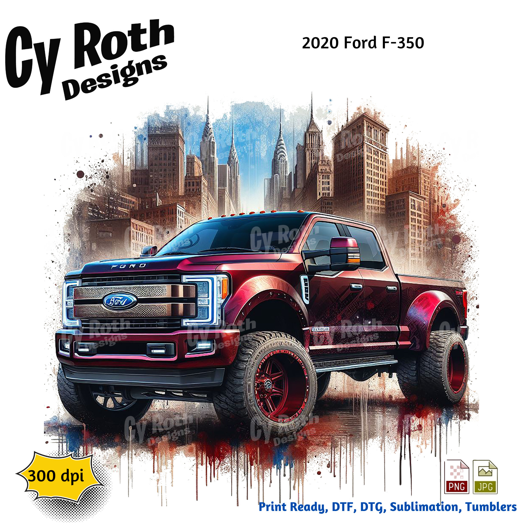 2020 Ford F-350 Sublimation Dtf DTG Print File and BONUS Tumbler File ...