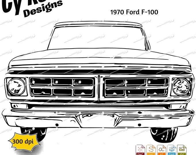 SVG Vintage Ford Truck Silhouette Cut Files Designs, Clip Art, Paper ...