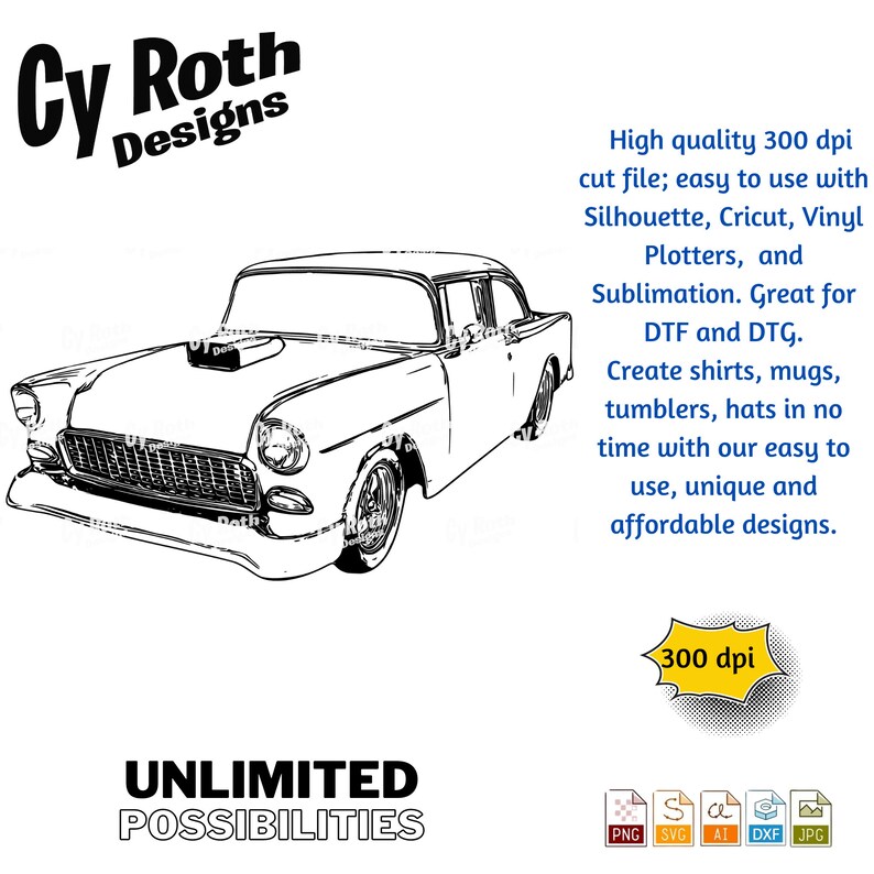 1955 Chevy Bel Air LS SVG, Classic Car File (digital) - Etsy