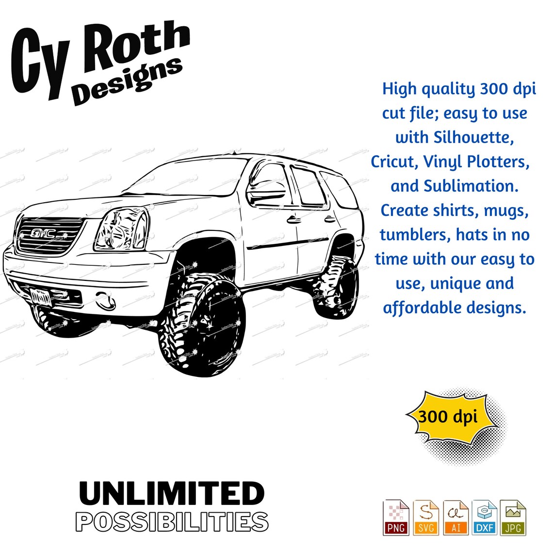2010 GMC Yukon Svg Png Jpg Ai Dxf File - Etsy