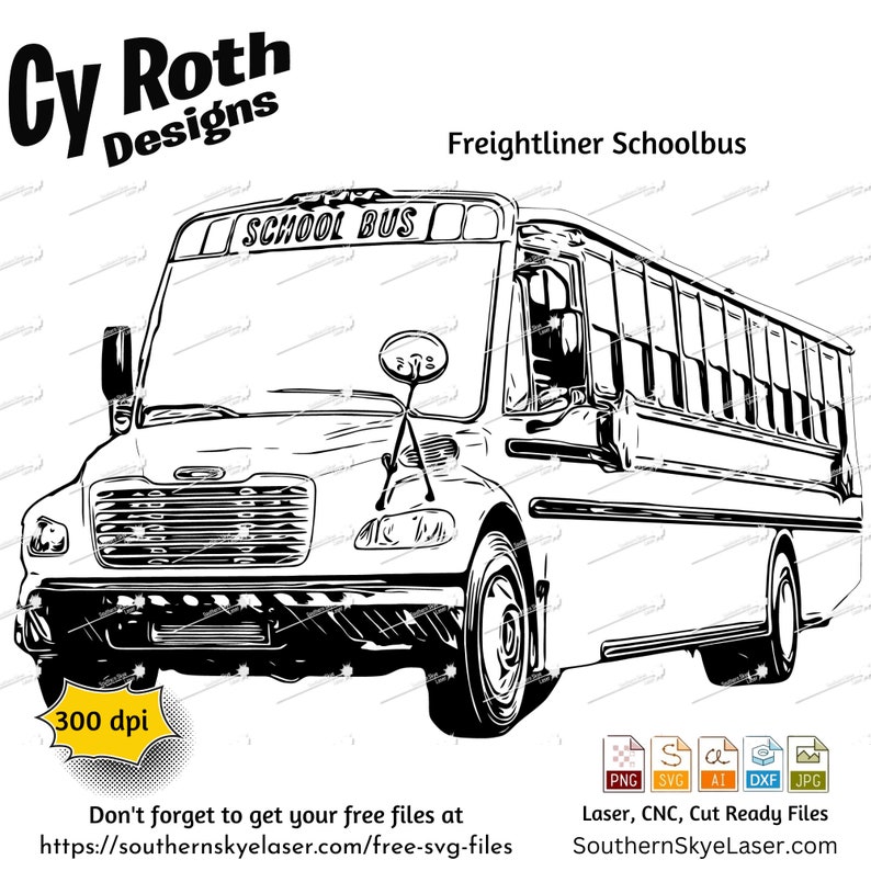 Freightliner School Bus Svg Png Jpg Ai Dxf Dtf Cut Print File - Etsy