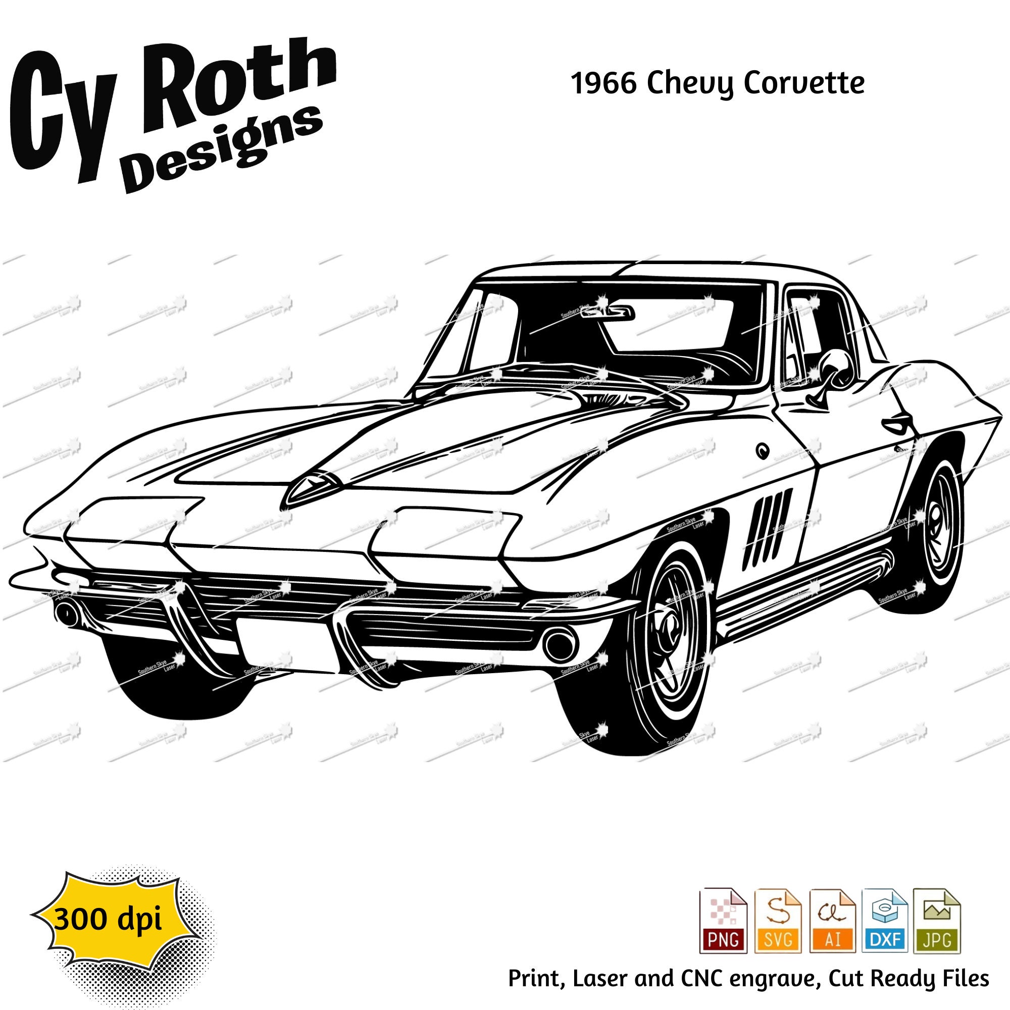 1966 Chevy Corvette Svg Png Jpg Ai Dxf File, Classic Car Svg - Etsy