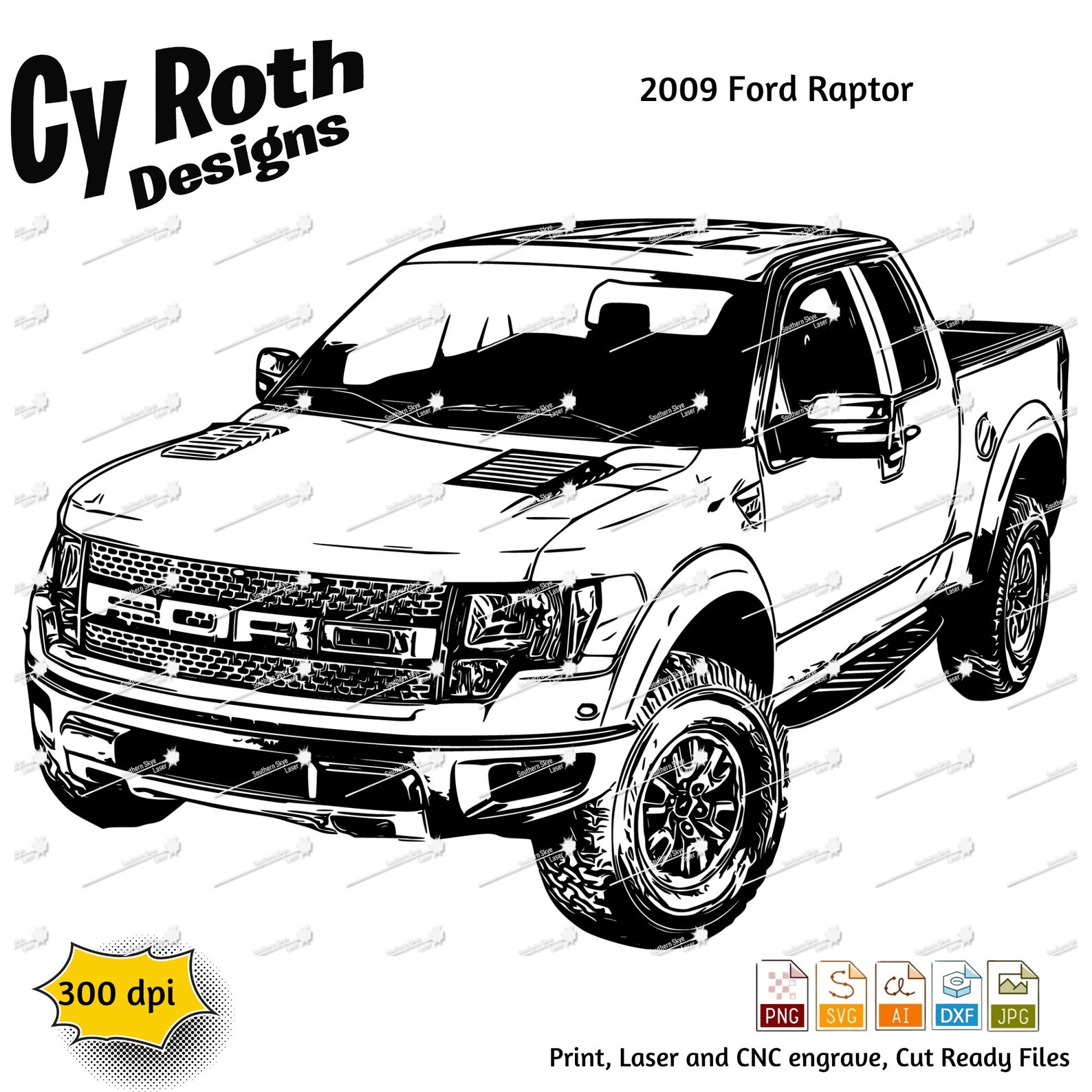 2009 Ford Raptor Svg Png Jpg Ai Dxf File, Truck Svg, 4x4 Svg - Etsy