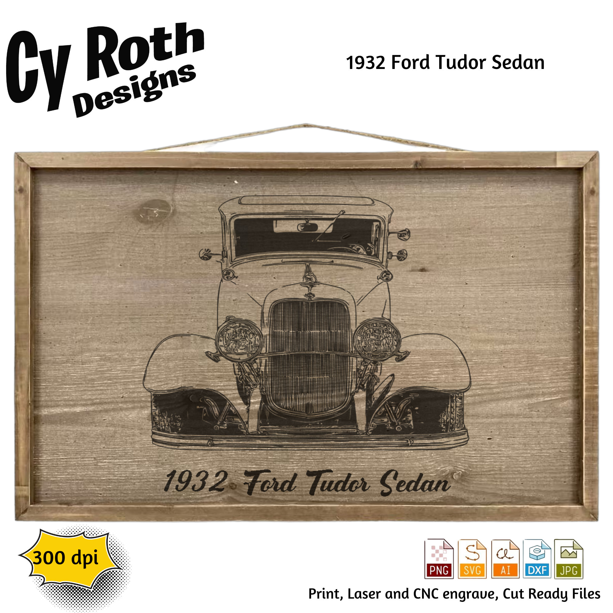 1932 Ford Sedan Svg Png Jpg Ai Dxf File, Classic Car Svg, Vintage Car ...