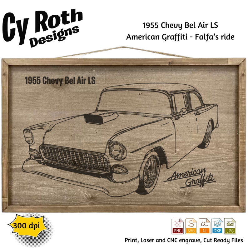 1955 Chevy Bel Air LS SVG, Classic Car File (digital) - Etsy