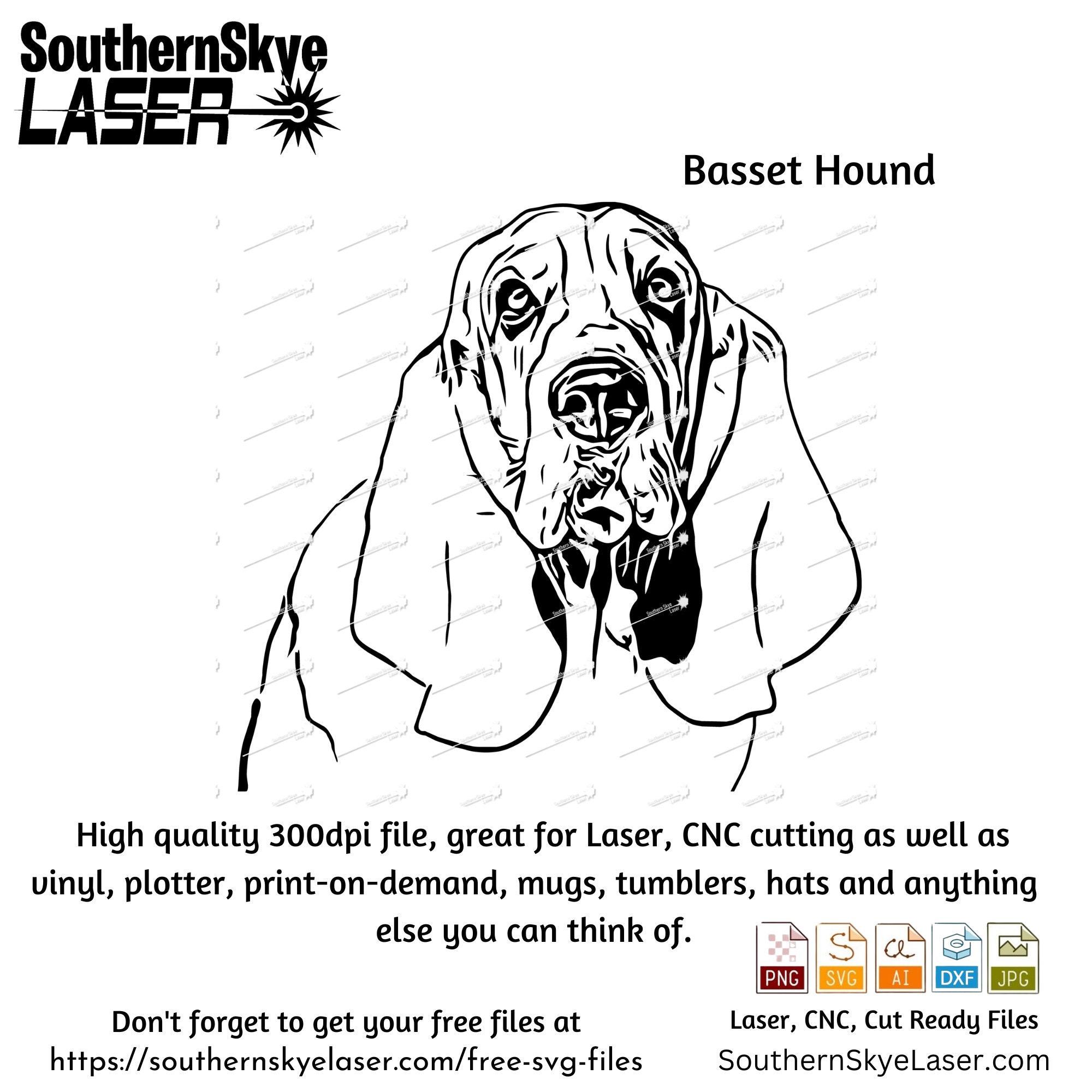 Basset Hound Svg Png Jpg Ai Dxf File - Etsy