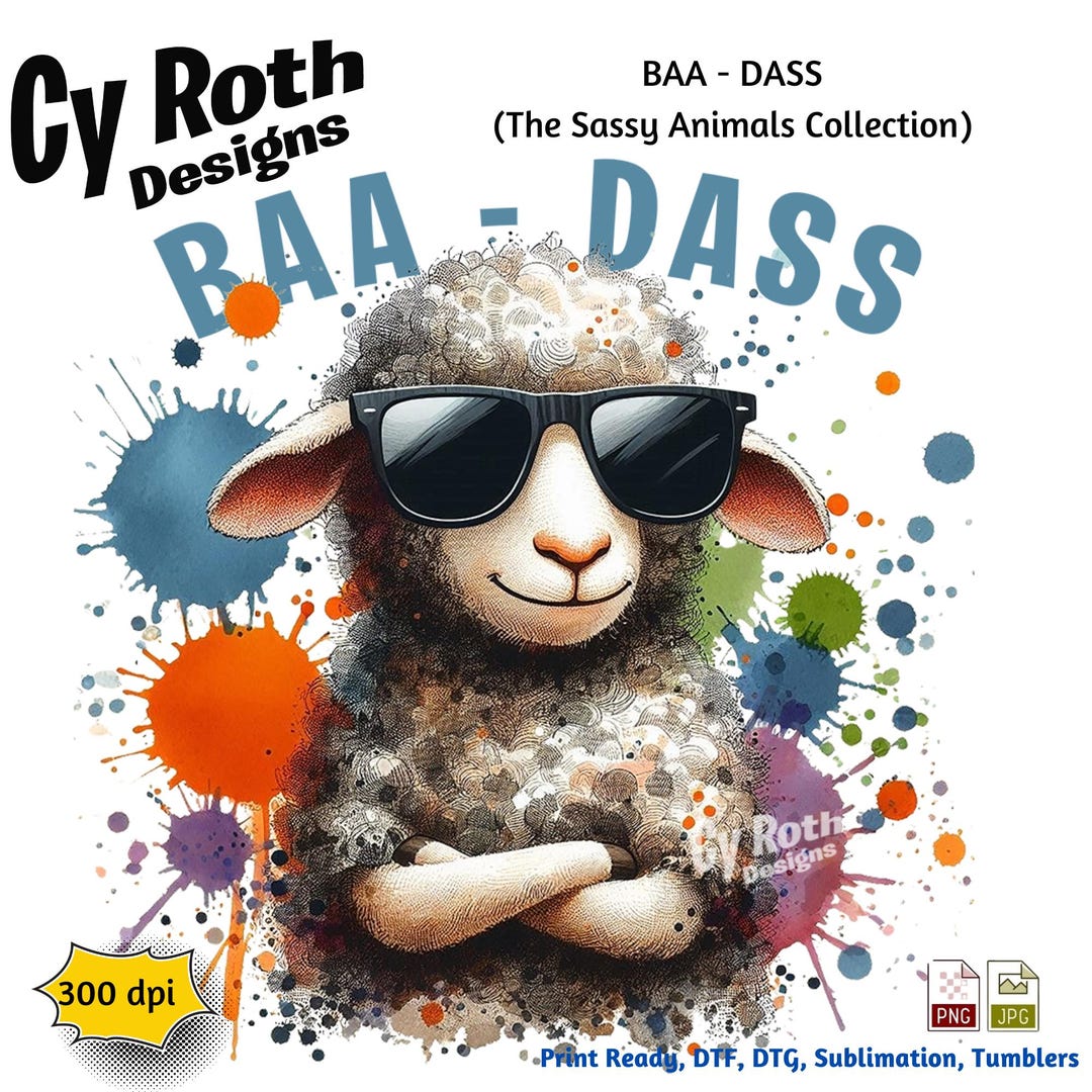 Sassy Sheep Sublimation Print File and BONUS Tumbler File (digital ...