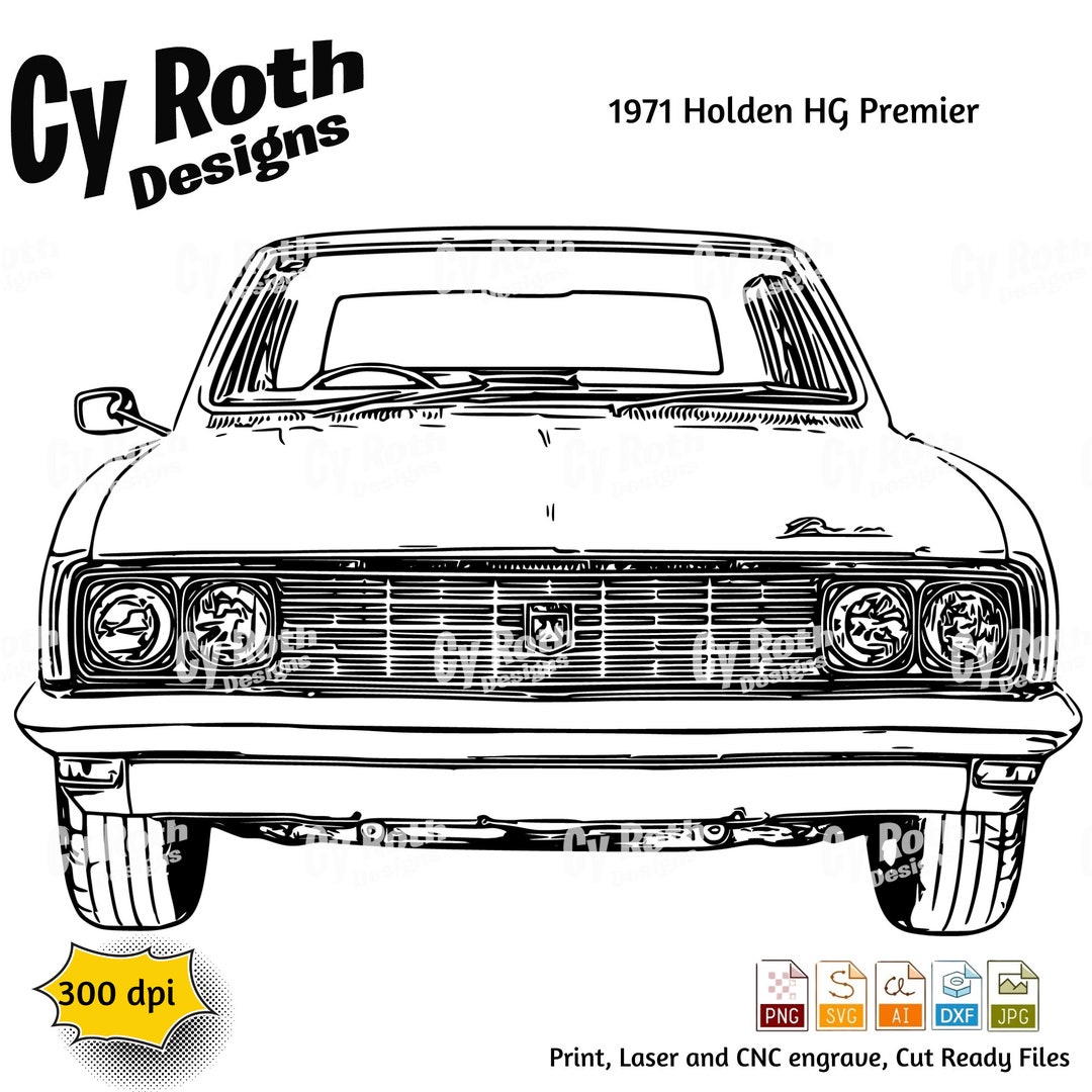 1971 Holden HG Premier Svg Png Jpg Ai Dxf File, Classic Car Svg ...