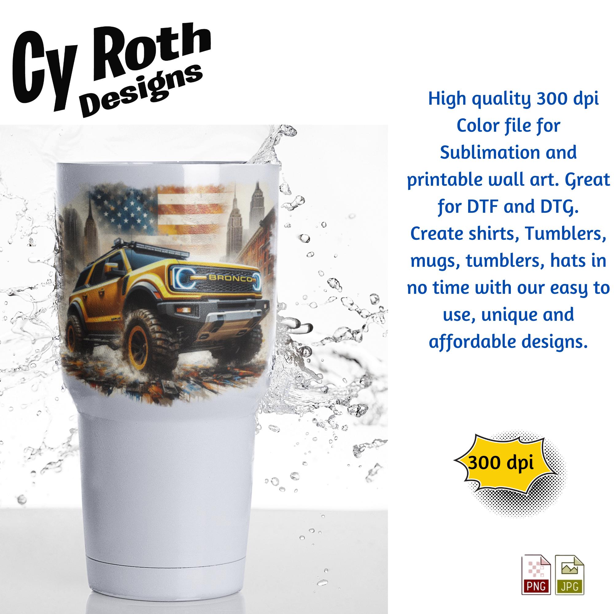 2023 Ford Bronco Sublimation Wall Art 20oz Skinny Tumbler PNG JPG File ...