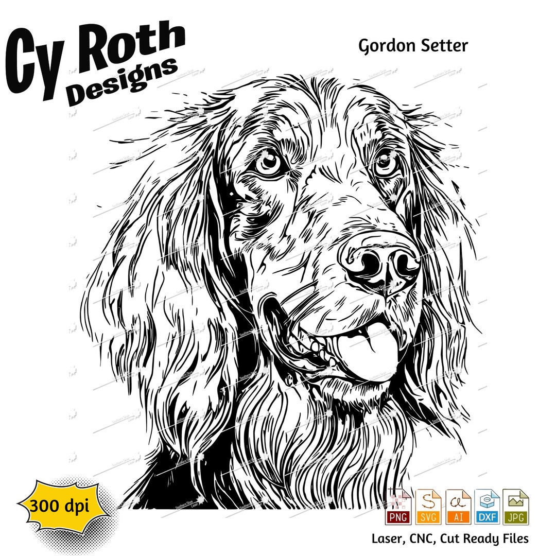 Gordon Setter Svg Png Jpg Ai Dxf Files, Silhouette Cricut Cut File, Dtg ...