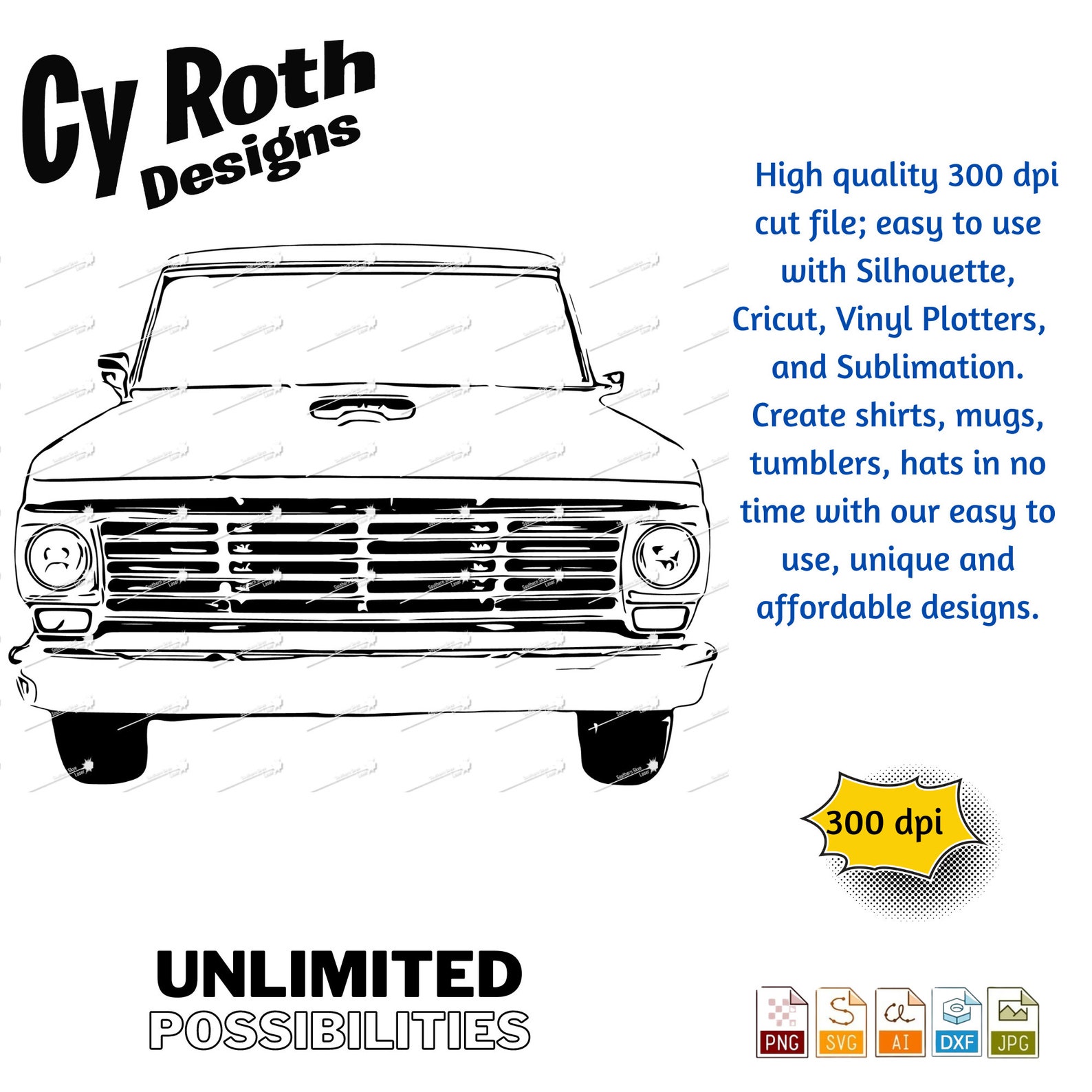 1967 Ford F100 svg png jpg ai dxf archivo, Vintage Truck svg, Classic ...