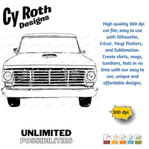 1967 Ford F100 svg png jpg ai dxf archivo, Vintage Truck svg, Classic ...