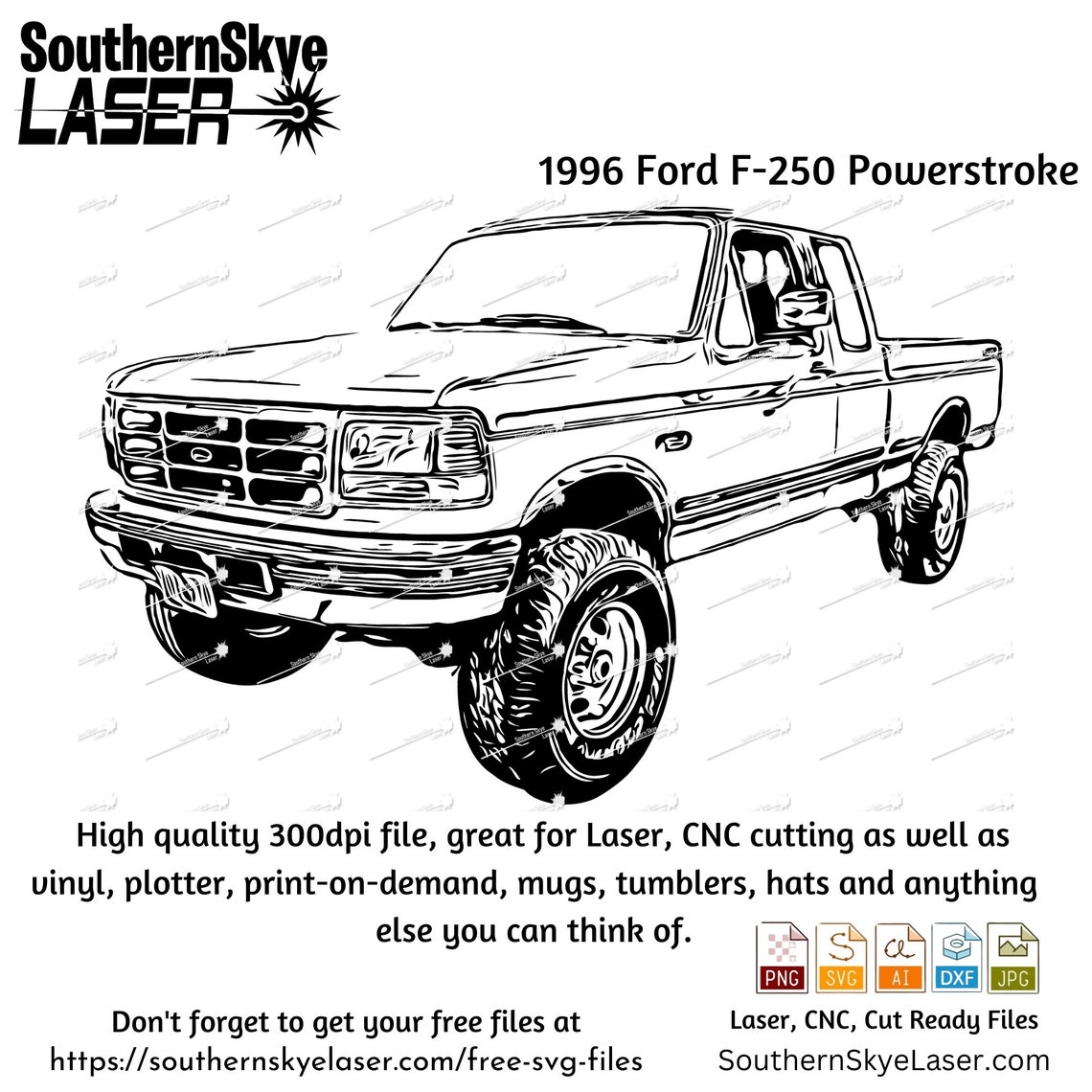 1996 Ford F-250 Powerstroke Svg Png Jpg Ai Dxf File - Etsy