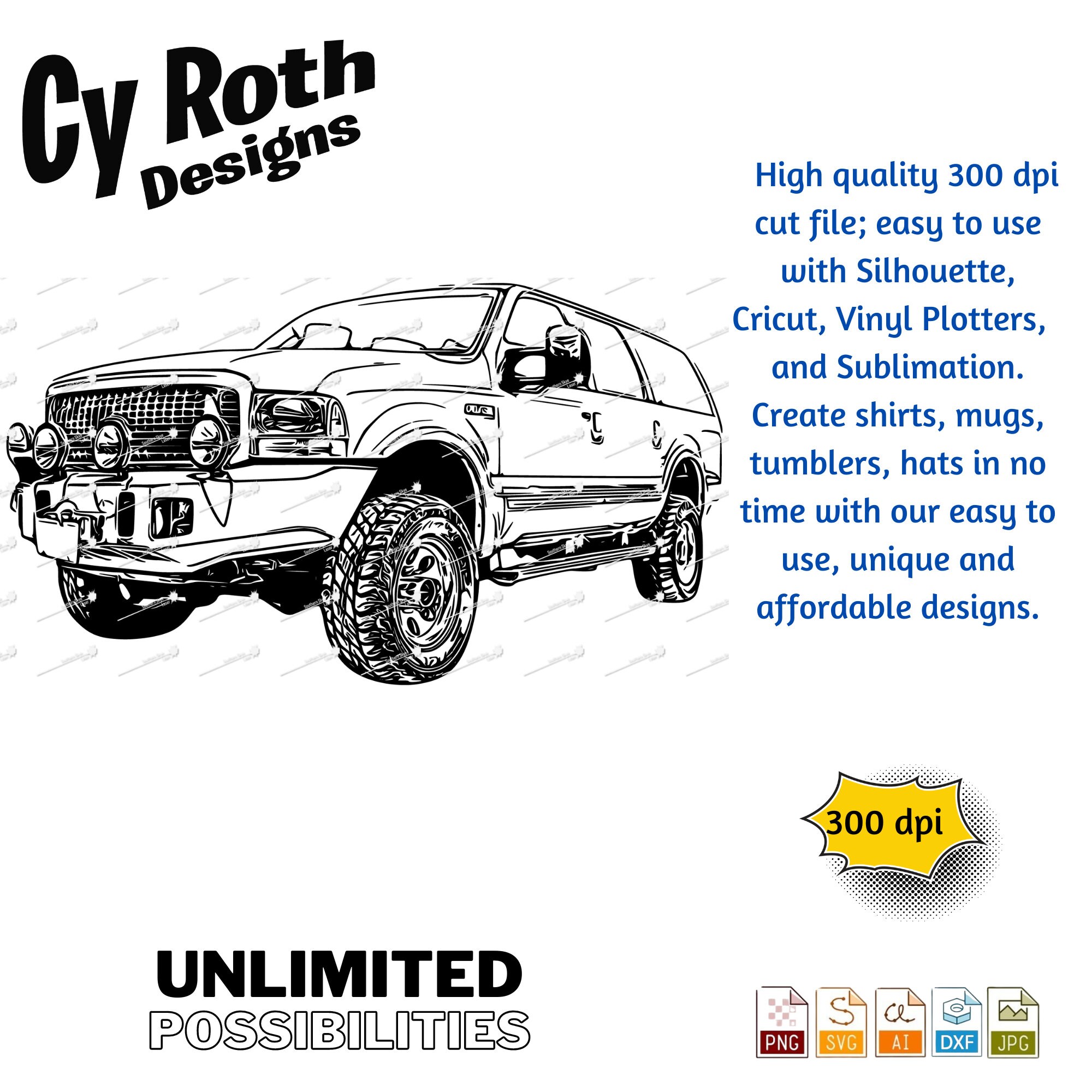 2004 Ford Excursion Svg Png Jpg Ai Dxf File - Etsy