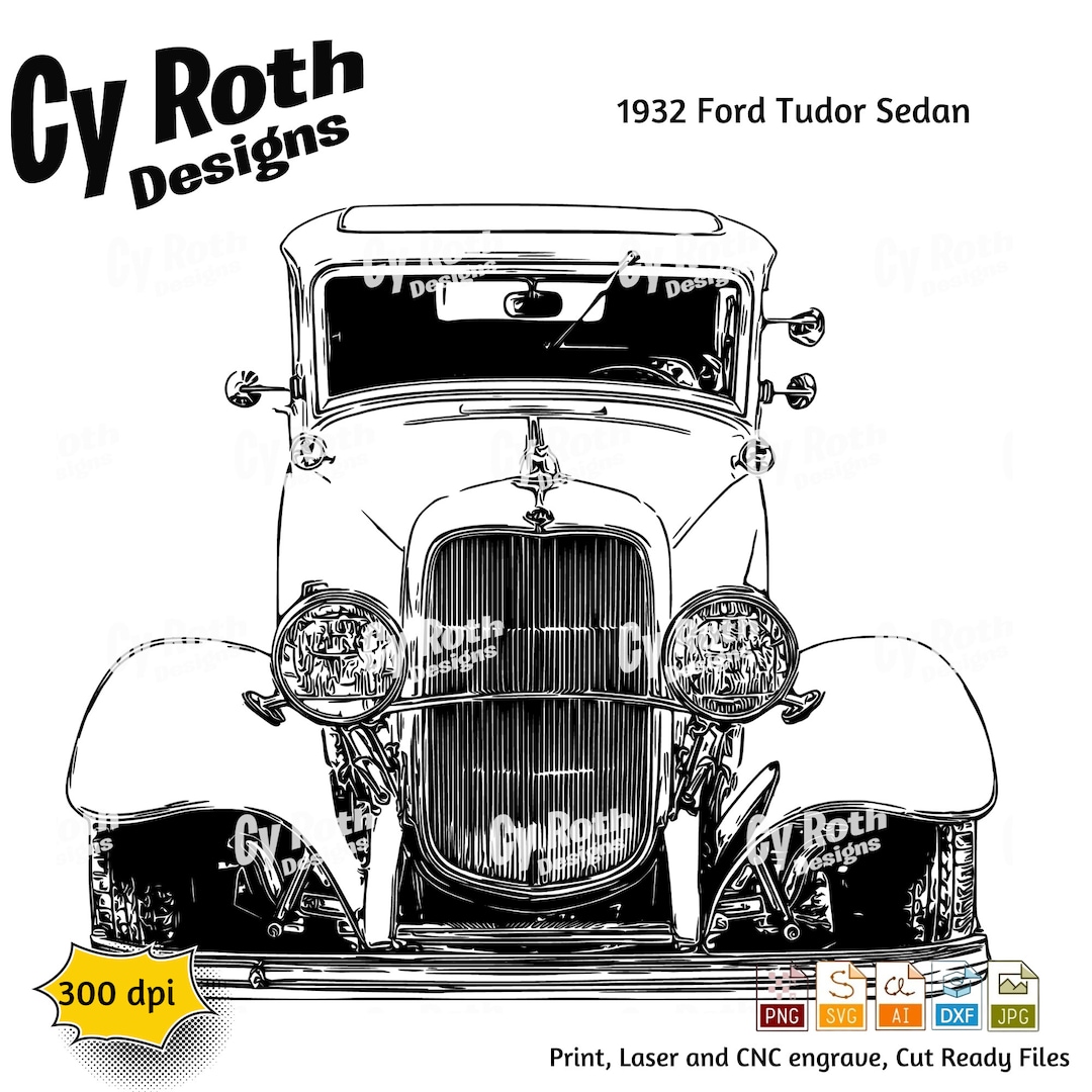 1932 Ford Sedan Svg Png Jpg Ai Dxf File, Classic Car Svg, Vintage Car ...