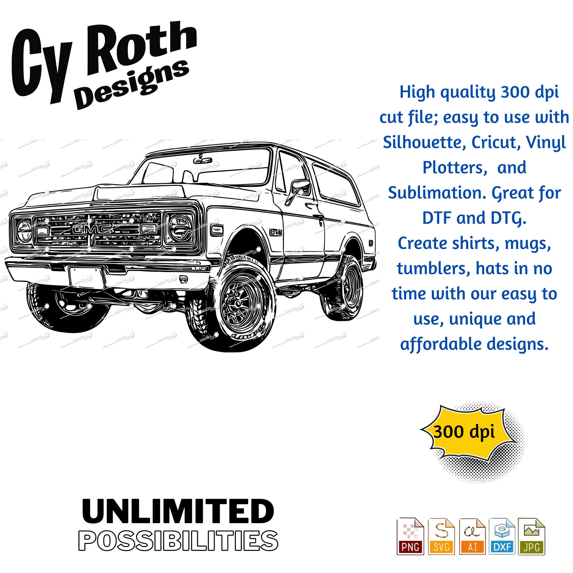 1970 GMC Jimmy Svg Png Jpg Ai Dxf File, Classic Truck Svg - Etsy