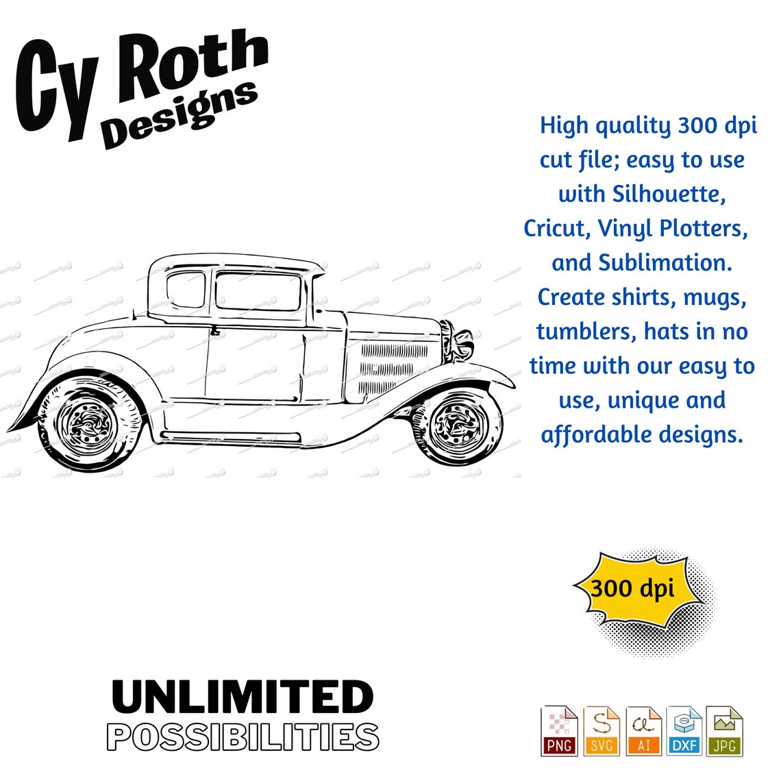 1930 Ford Model A Svg Png Jpg Ai Dxf File, Vintage Car Svg - Etsy