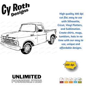 1964 Ford F100 Stepside Svg Png Jpg Ai Dxf File, Classic Car Truck Svg ...