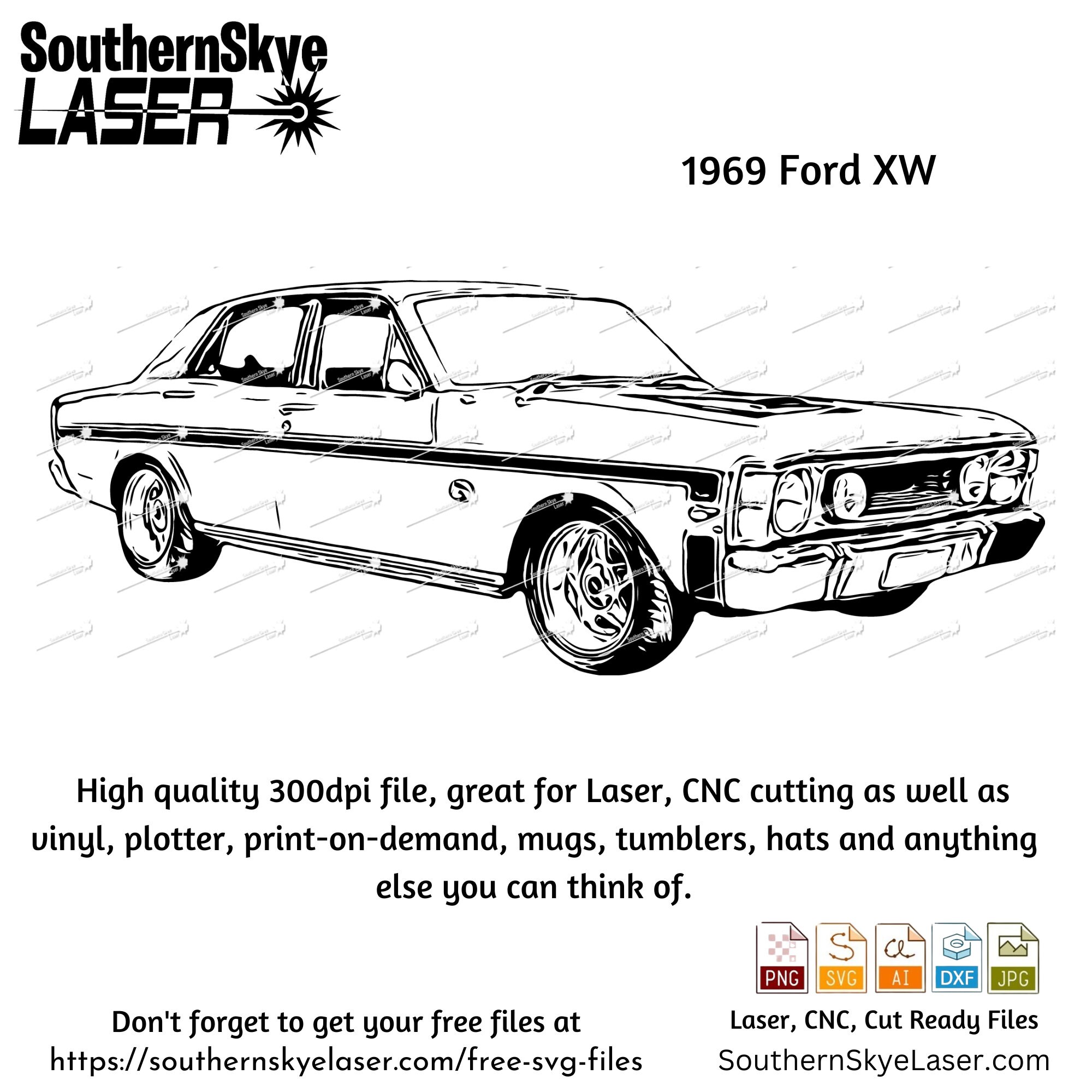 1969 Ford Falcon XW Svg Png Jpg Ai Dxf File - Etsy