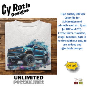 2023 Ford Bronco Sublimation Wall Art 20oz Skinny Tumbler PNG JPG File ...
