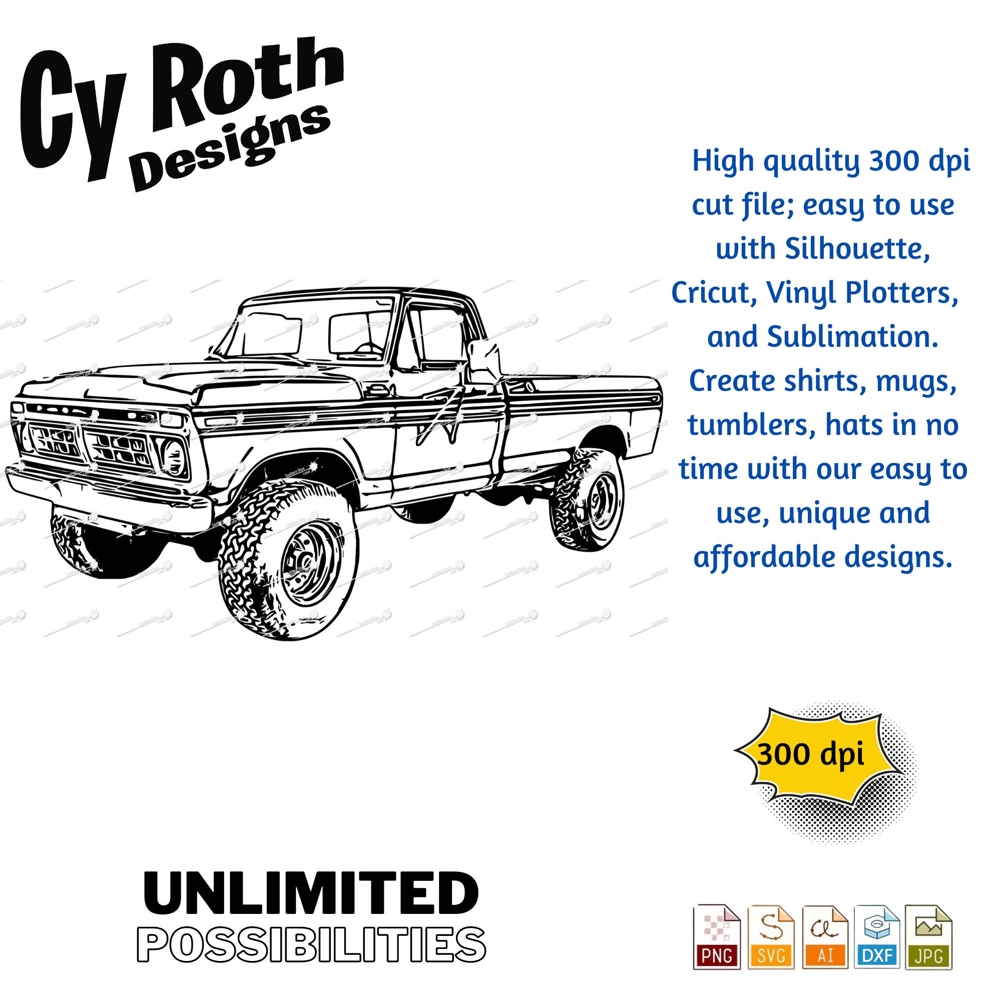 1977 Ford F250 Svg Png Jpg Ai Dxf File, Truck Svg - Etsy