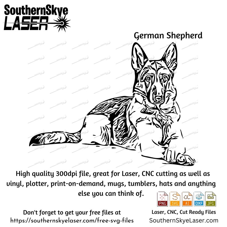 German Shepherd Svg Png Jpg Ai Dxf File - Etsy