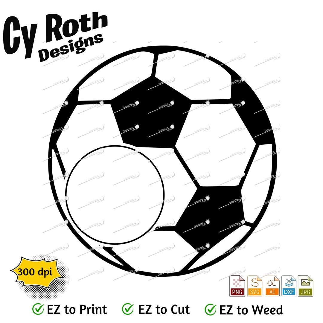 Soccer Monogram Svg Png Jpg Ai Dxf File, Silhouette Cricut Cut File ...