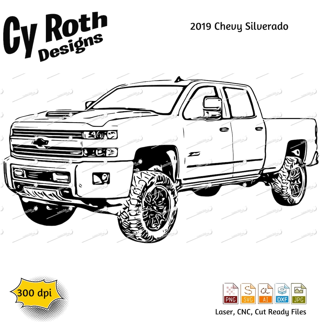 2019 Chevy Silverado Svg Png Jpg Ai Dxf File, 4x4 Svg, Truck Svg - Etsy