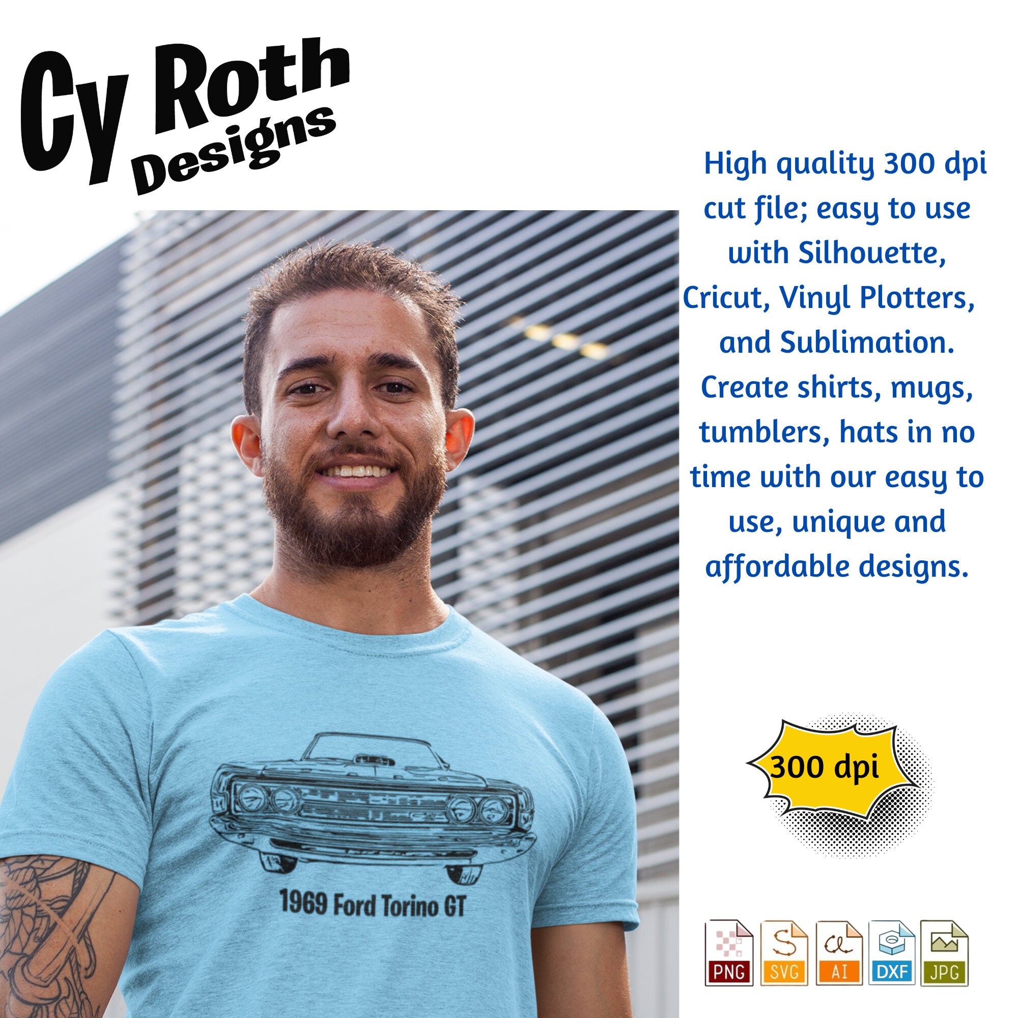 1969 Ford Torino GT Svg Png Jpg Ai Dxf File Classic Car Svg - Etsy ...