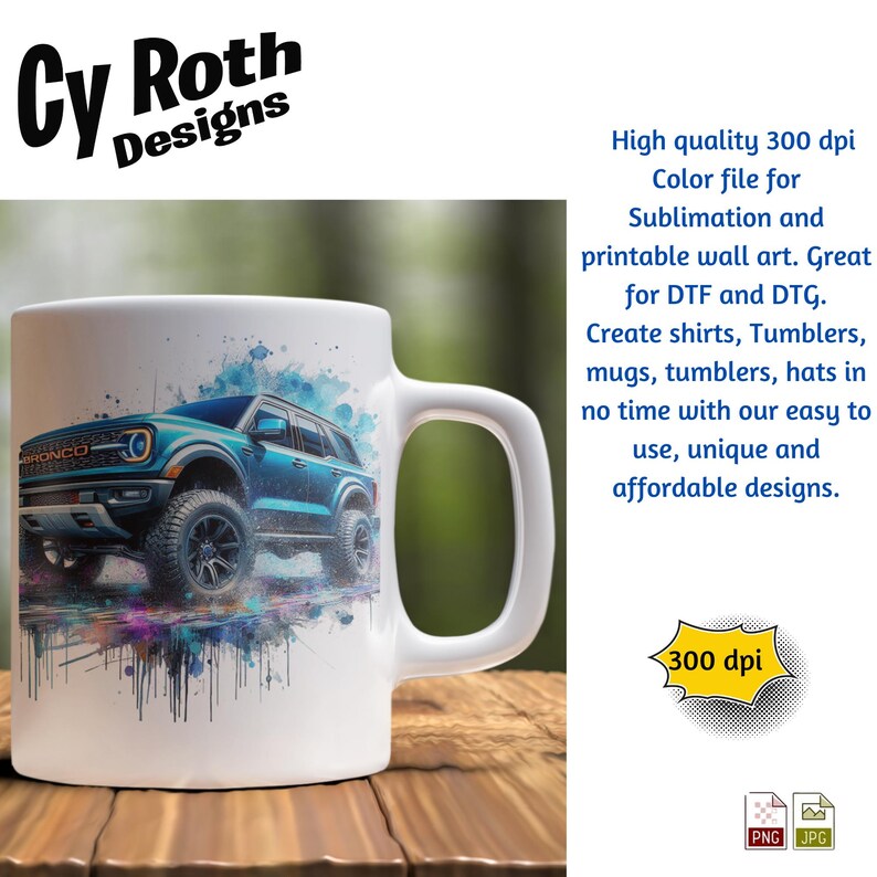 2023 Ford Bronco Sublimation Wall Art 20oz Skinny Tumbler PNG JPG File ...