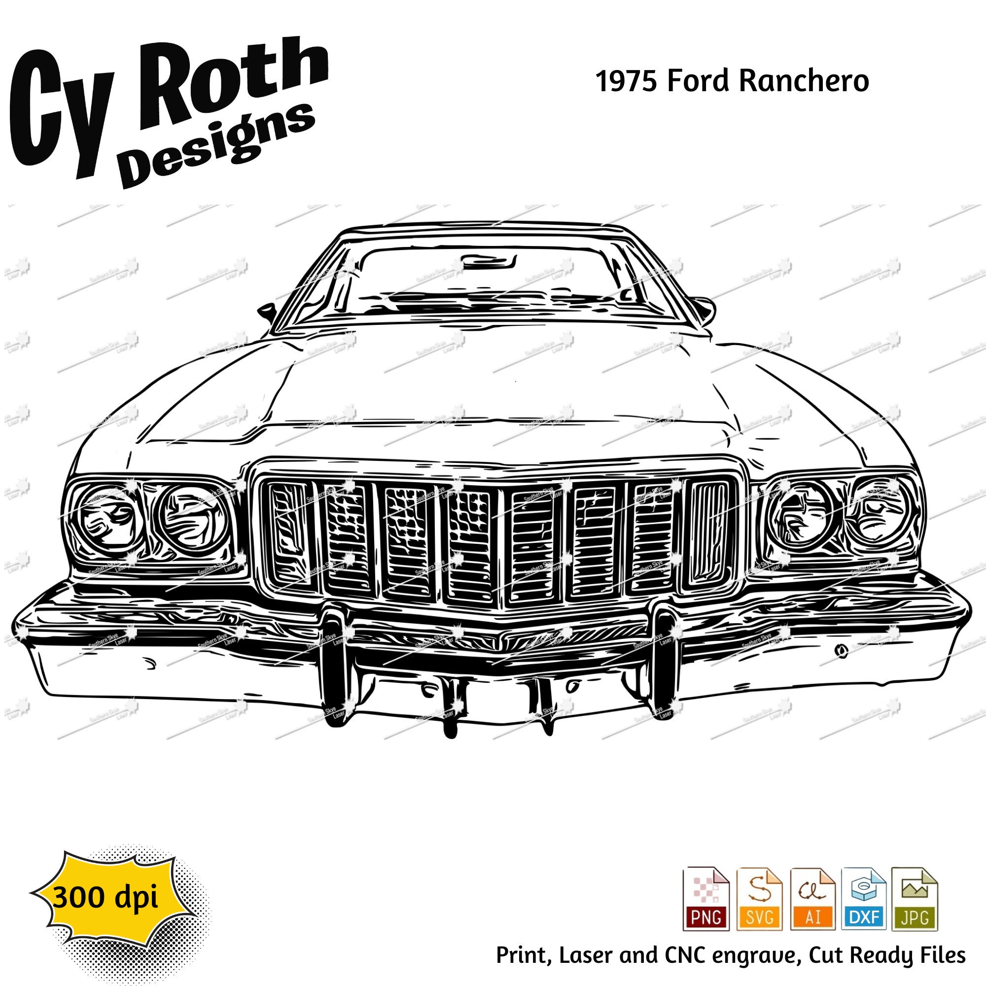 1975 Ford Ranchero Svg Png Jpg Ai Dxf File, Classic Vintage Car Svg - Etsy