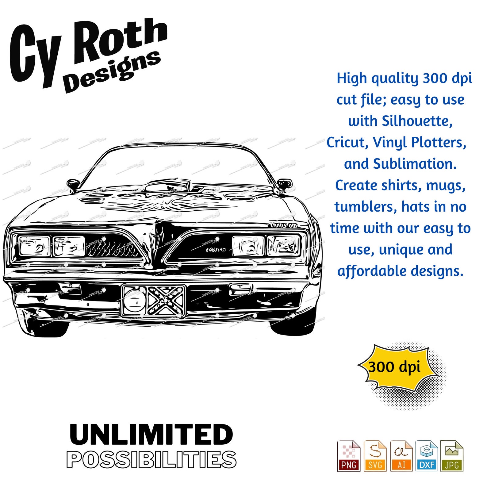 1977 Pontiac Trans Am Svg Png Jpg Ai Dxf File, Classic Car Svg - Etsy