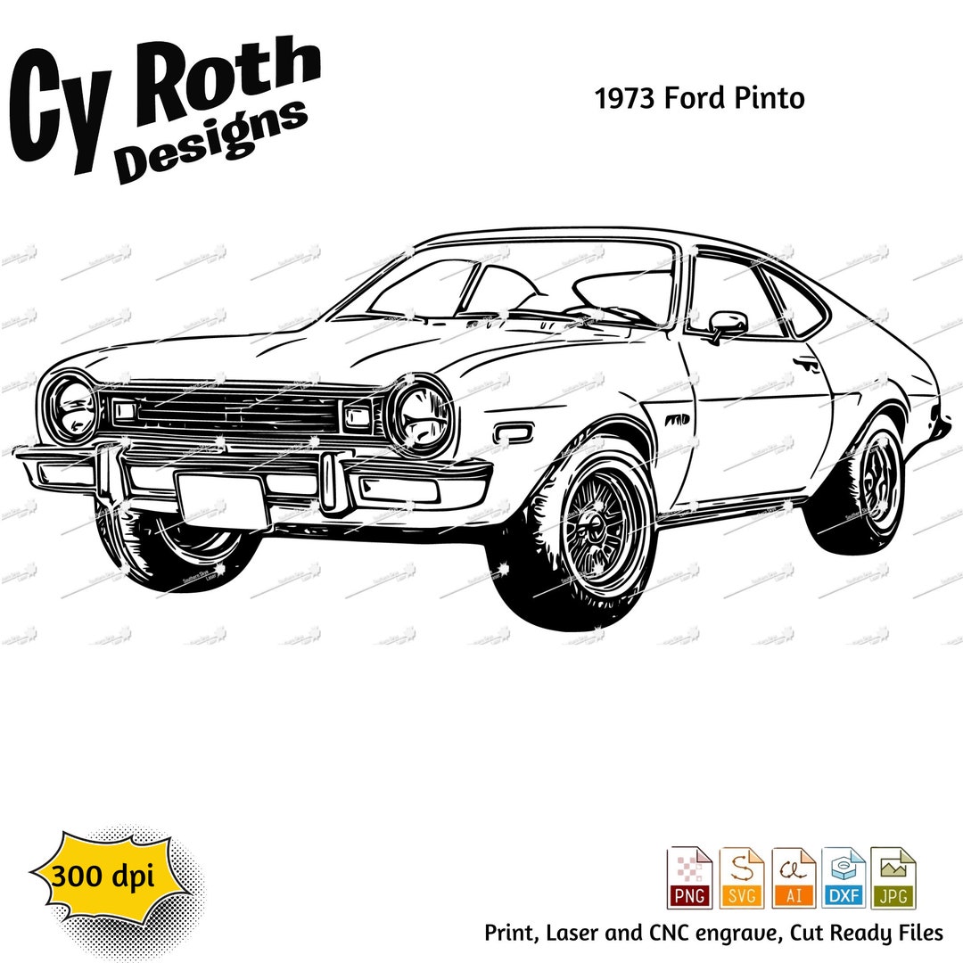 1973 Ford Pinto Svg Png Jpg Ai Dxf File, Classic Car Svg, Vintage Car ...