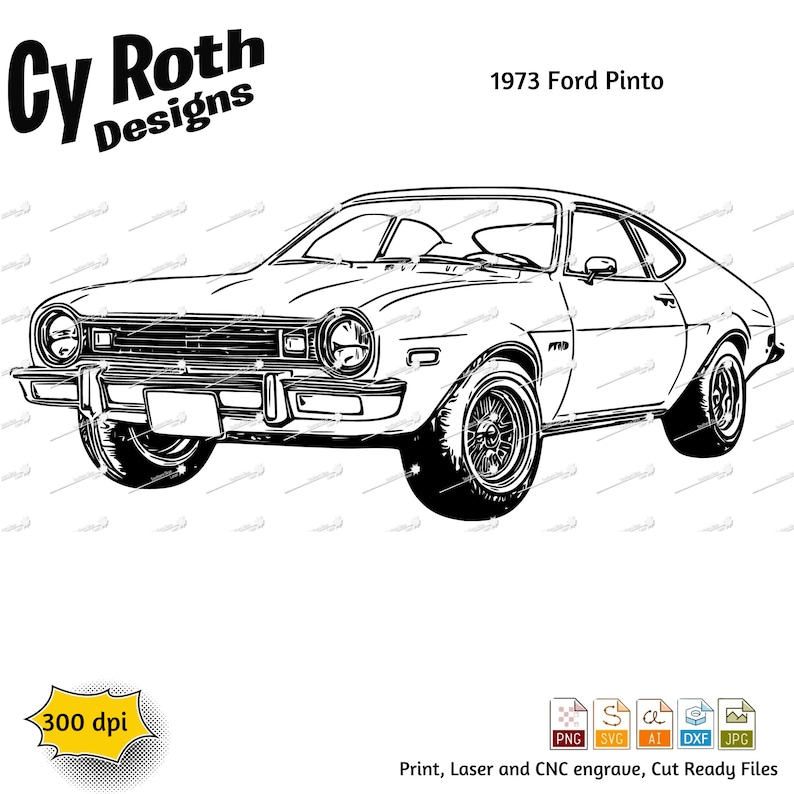 1973 Ford Pinto Svg Png Jpg Ai Dxf File, Classic Car Svg, Vintage Car ...